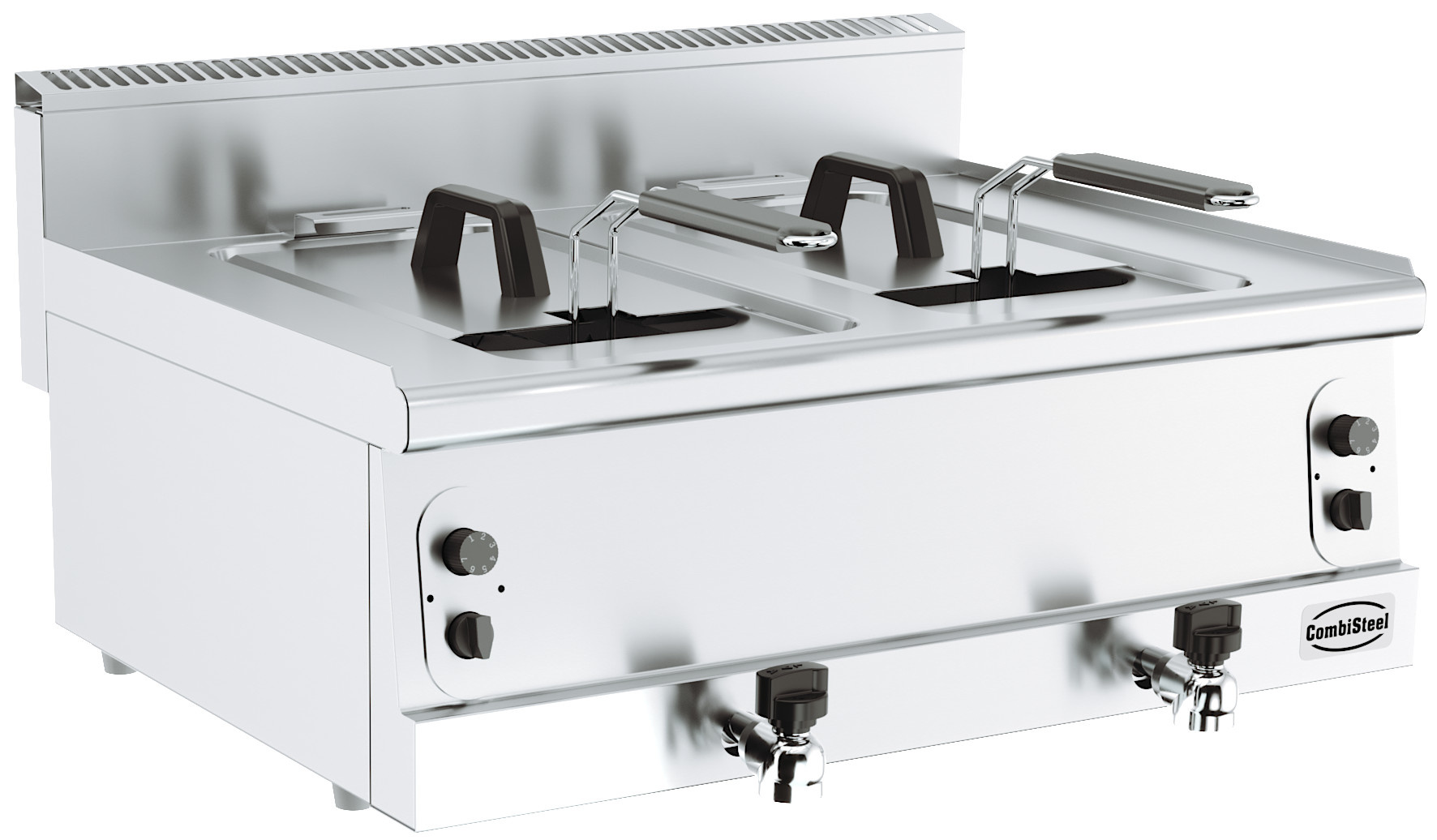 Friteuse à gaz | 2x8 litres | acier inoxydable | 80x60x(h)30 cm ...