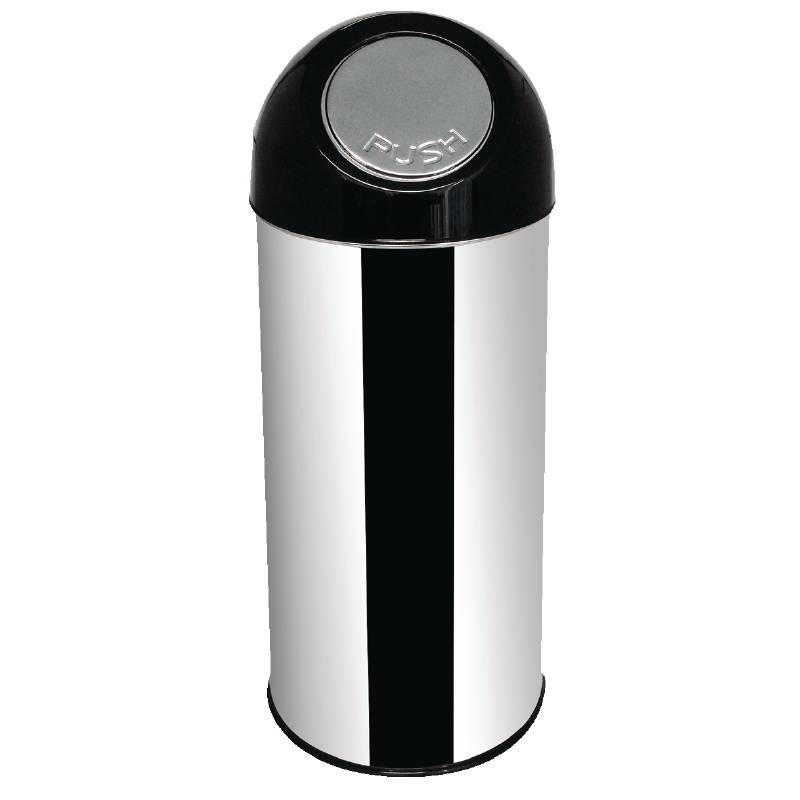 Buy Stainless steel waste collector with hinged lid 50 L online ...