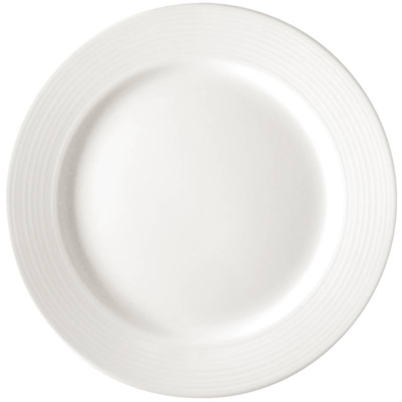 Buy Round plate white porcelain 25 cm (12 pieces) online - HorecaTraders