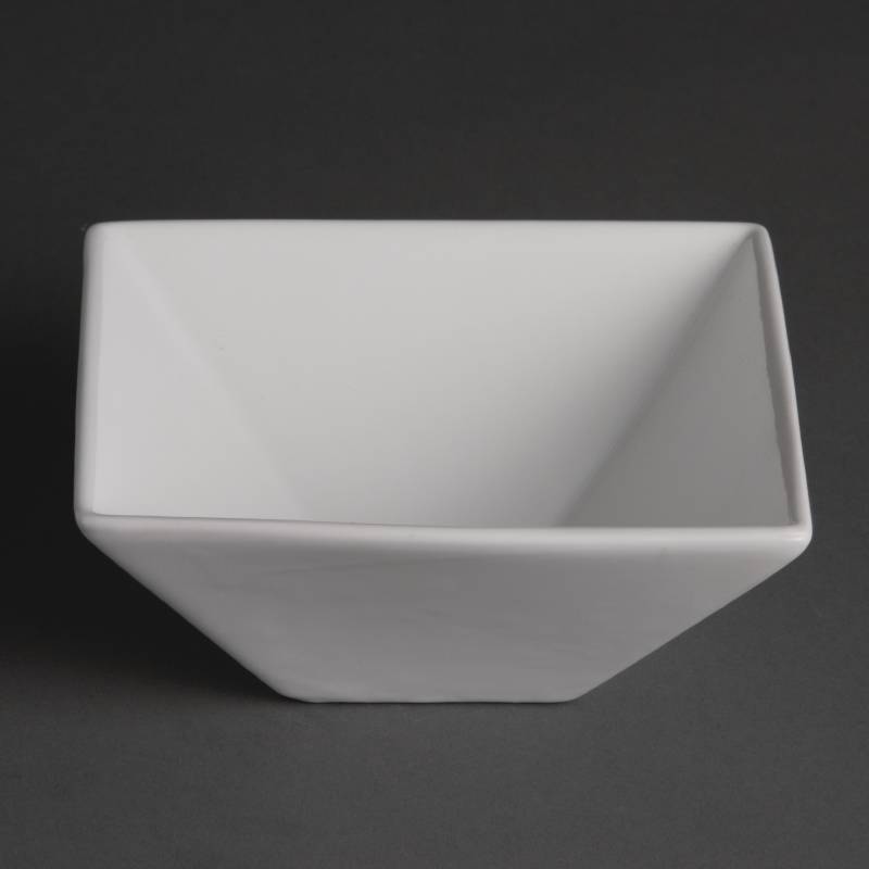 Buy square white porcelain bowl 17 cm (pieces 12) online - HorecaTraders