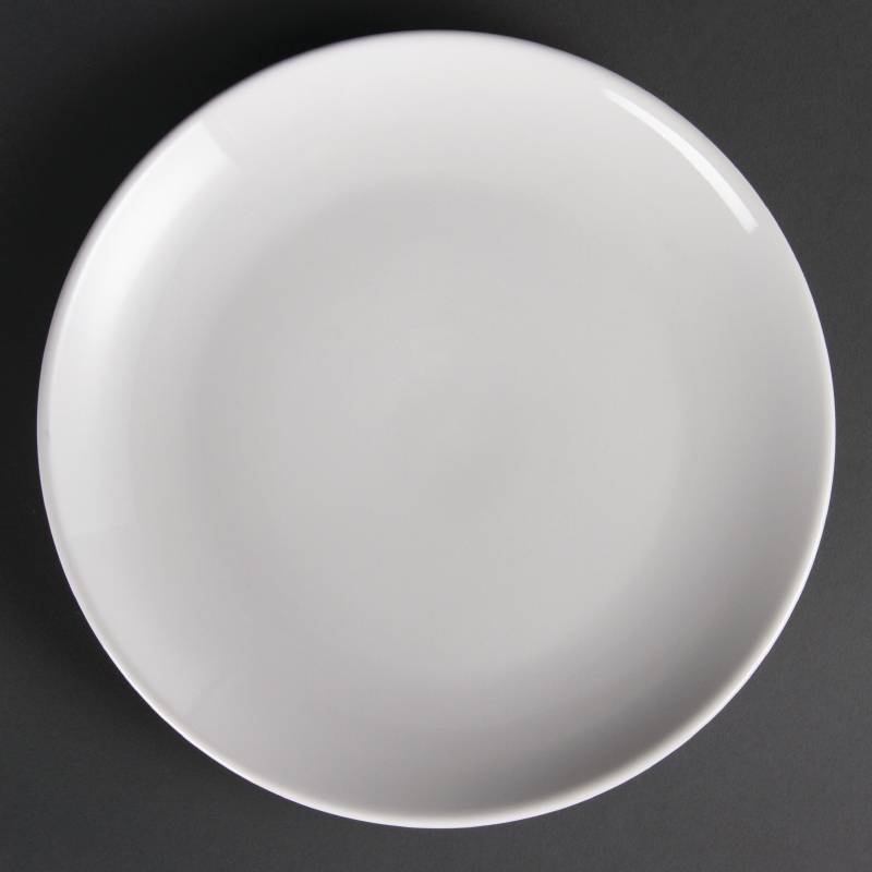 Buy White round catering plates 25 cm (12 pieces) online - HorecaTraders