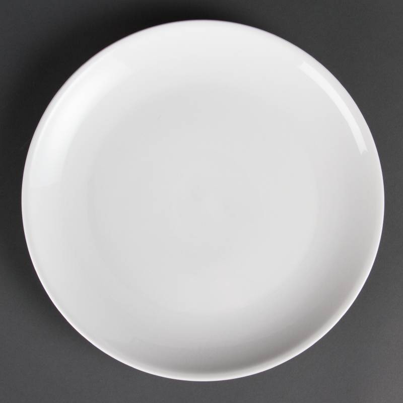 Buy White porcelain round plate 28 cm (6 pieces) online - HorecaTraders
