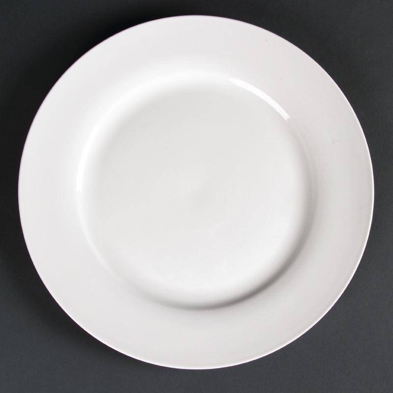 Buy Large white serving plate wide rim 27 cm (piece 4) online ...