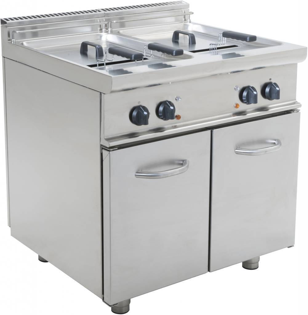 Elektrische friteuse met onderstel 2 x 17 Liter - Horeca Traders