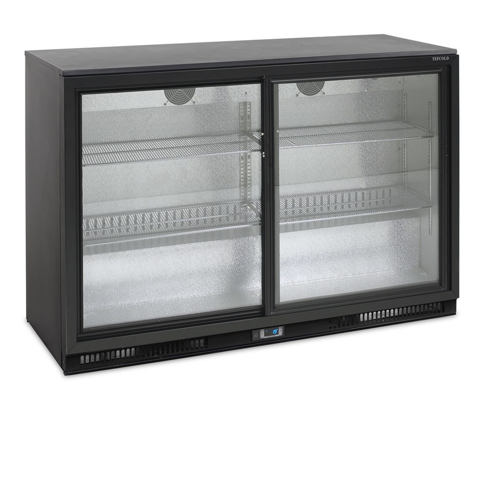 Buy Bar fridge | Black | 2 Glass sliding doors | 328L online ...