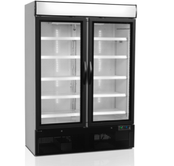 Buy Display cooler | 2 Glass doors | Black | 137 x 70 x 199 cm online ...