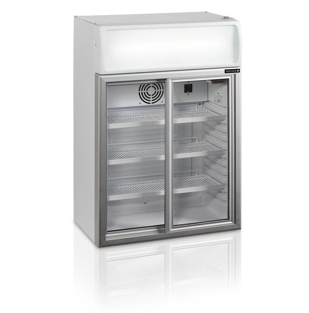 Buy Display refrigerator | White | Glass sliding doors | LED | 65.5 x ...