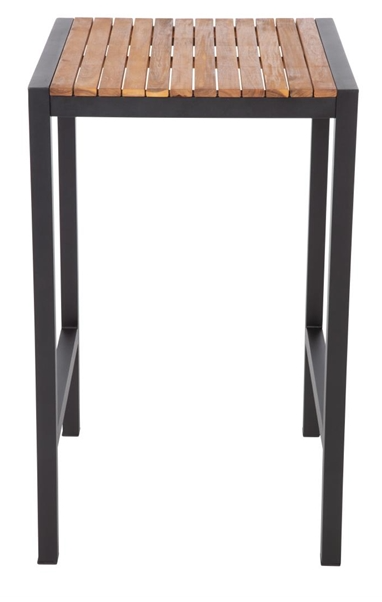 Buy Square Steel and Acacia Wood Bar Table online - HorecaTraders