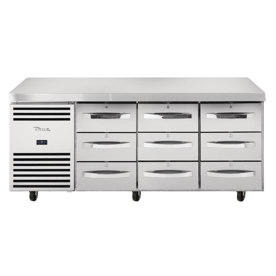 Buy Refrigerated workbench | 9 drawers | 70x187x90cm online - HorecaTraders