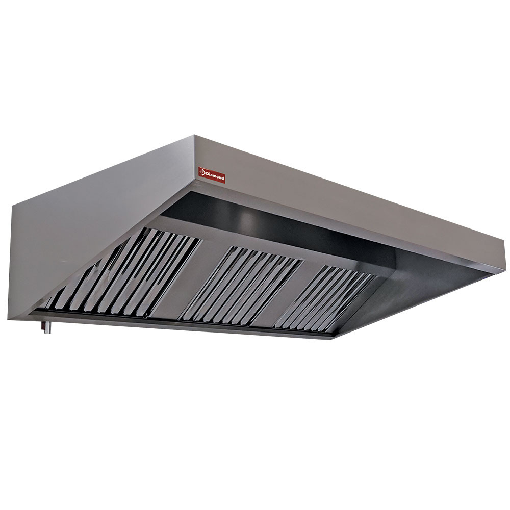 Buy Stainless steel wall extractor hood | 250x95x40cm online ...