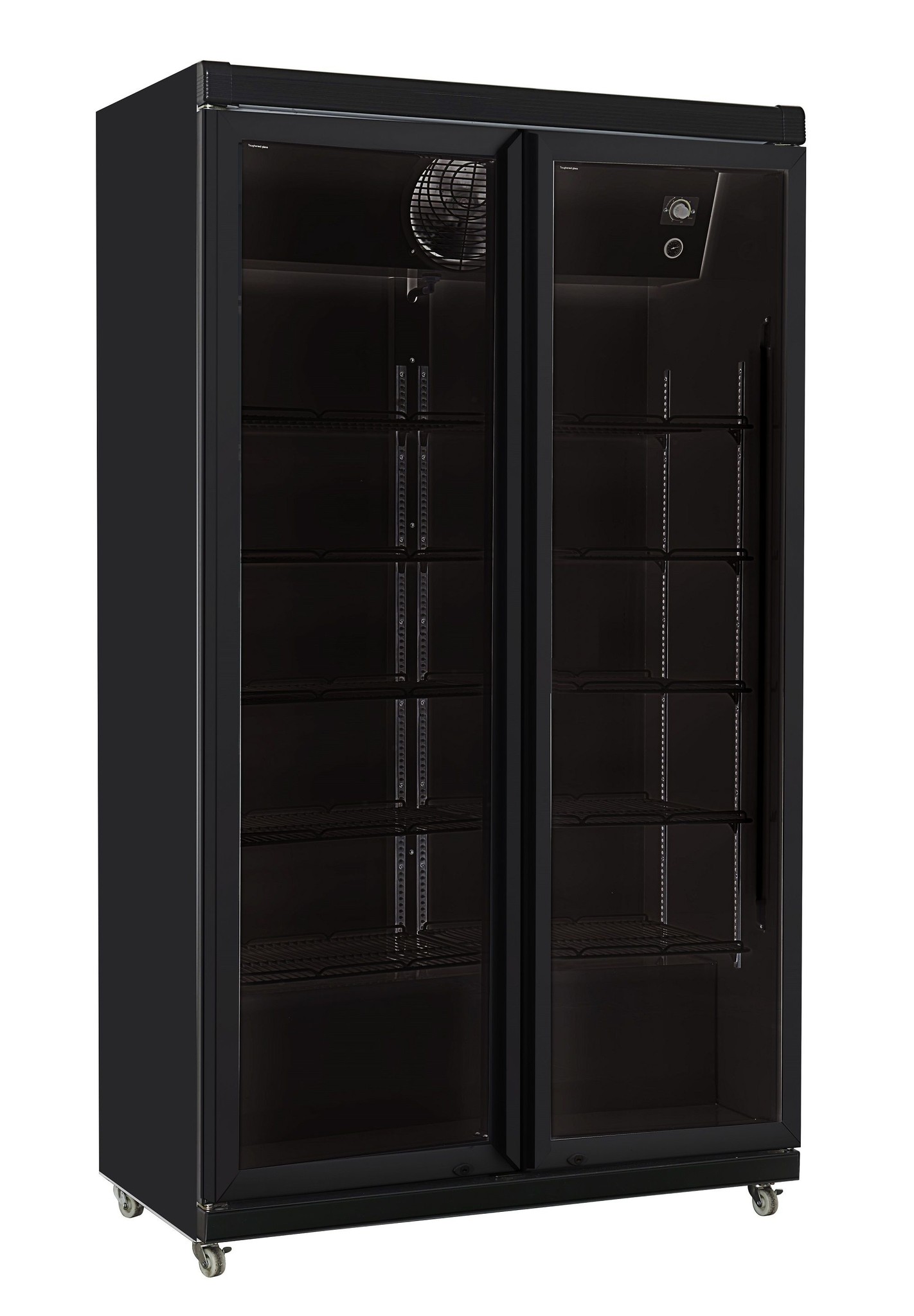 Buy fridge 2 glass doors | black | +1/+10 | LED lighting | 197(h)x59 ...
