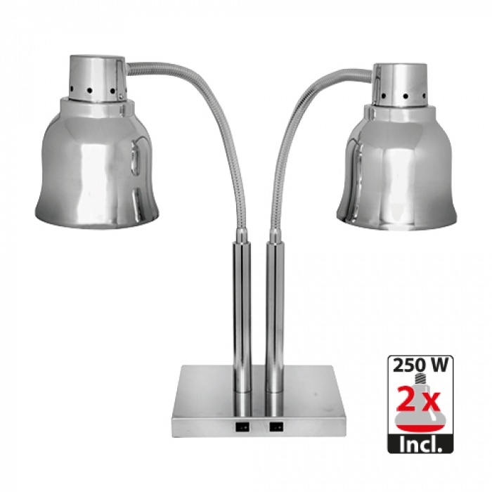 Buy Double warming lamp | stainless steel online - HorecaTraders