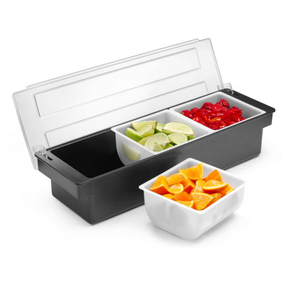 Buy Ingredient holder | 3 containers | 48x15x10 cm online - HorecaTraders