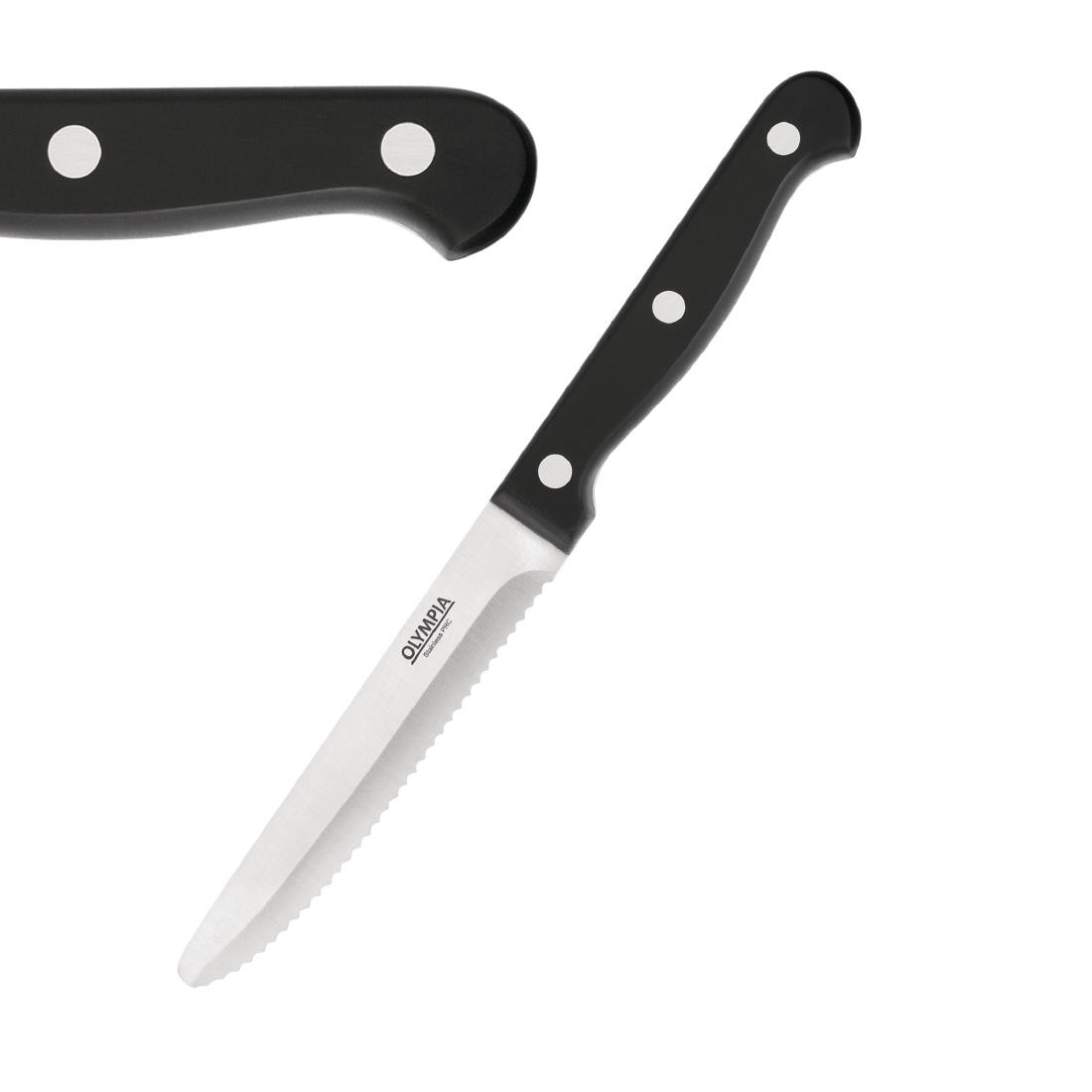 Buy Steak Knives with Round Tip | 12 Pieces | Black online - HorecaTraders