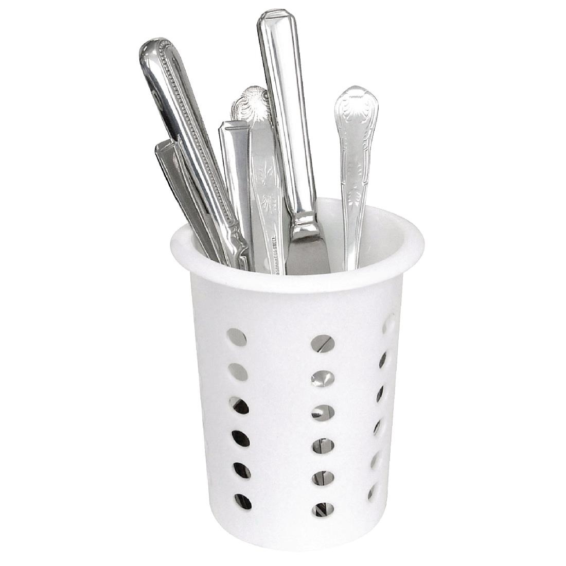 Buy Cutlery Cup Round | White | Plastic online - HorecaTraders