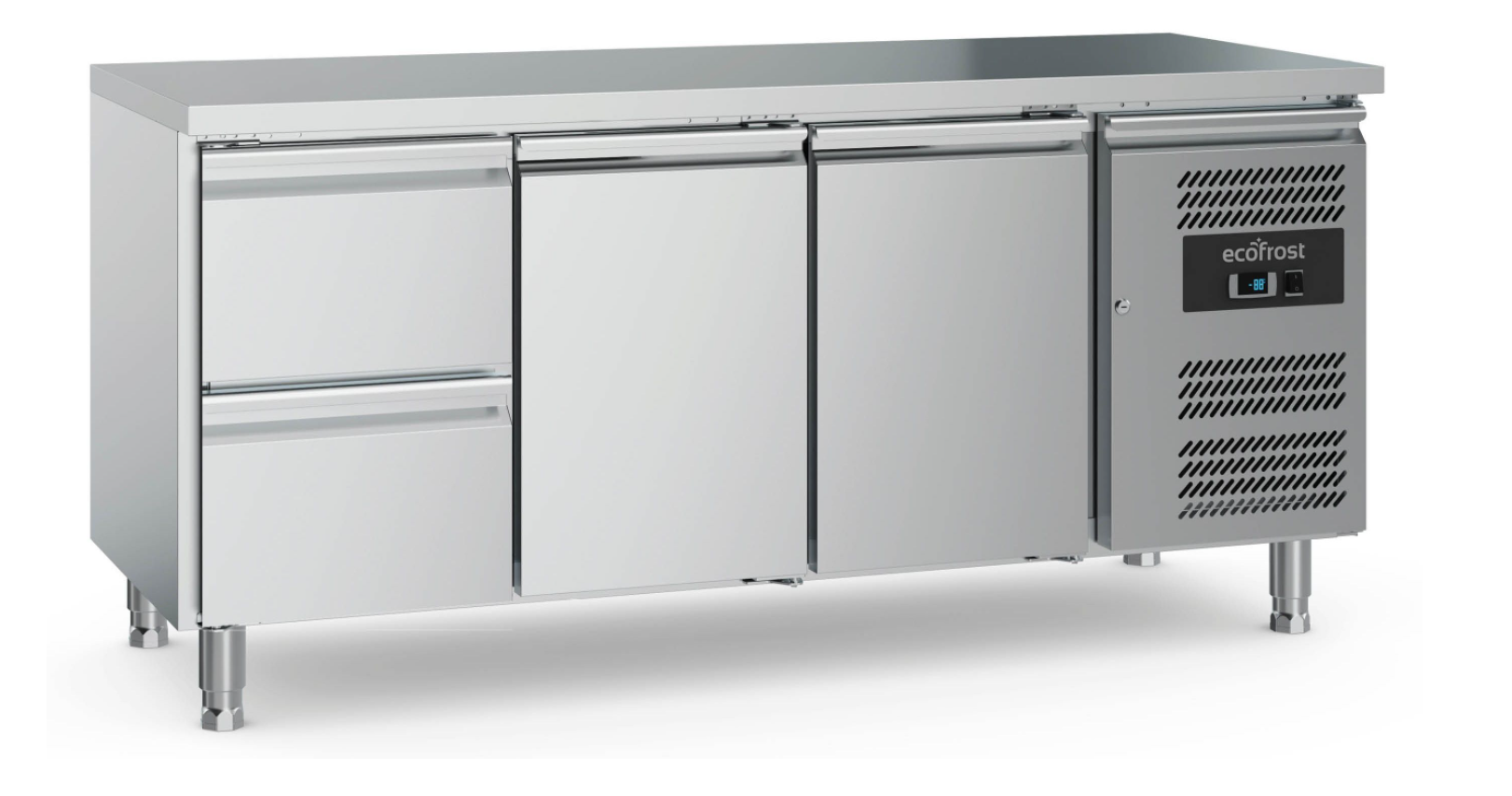 Buy Refrigerated workbench | 2 doors 2 drawers | adjustable legs online ...