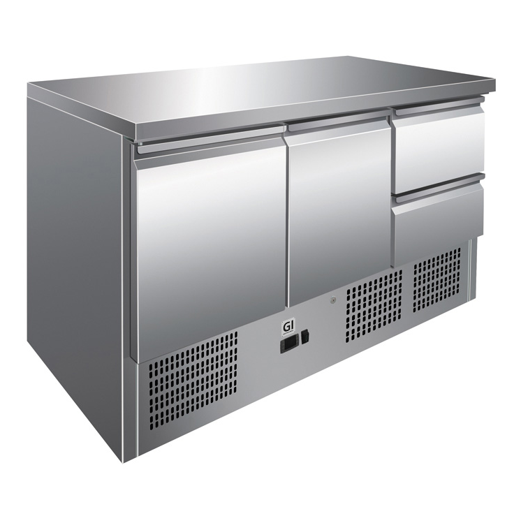 Buy Cooling workbench stainless steel | 2 doors, 2 drawers | forced ...