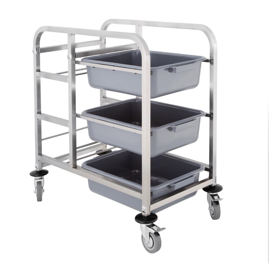 Buy Catering Clearing Trolley | 90x82x44 cm | 3 Trays | 2 Braked Wheels ...