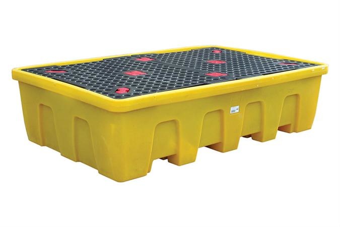 Kunststof lekbak met rooster | 1200L | Kunststof | 2260 x 1460 x 575 mm ...