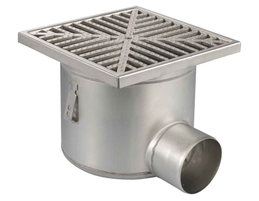 Buy Floor drain | 300 x 300 mm | stainless steel 304 | horizontal ...