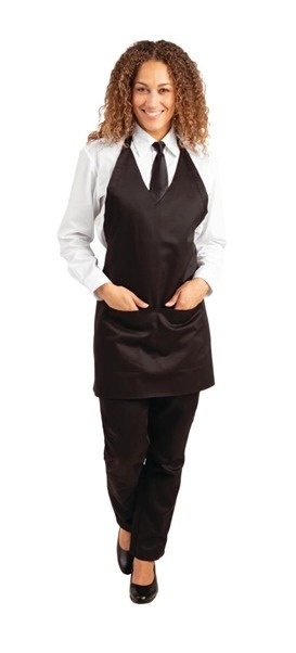 Buy Halter apron with V-neck black online - HorecaTraders