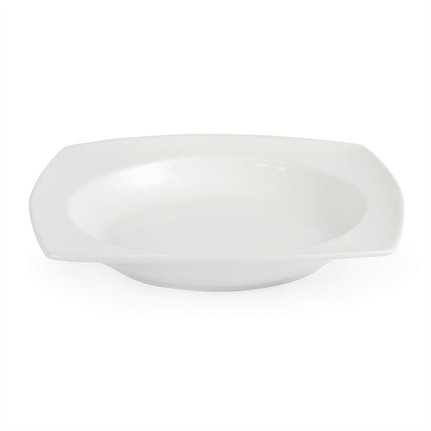 Buy Whiteware rounded square soup plates | 25Øcm | 4 pieces online ...