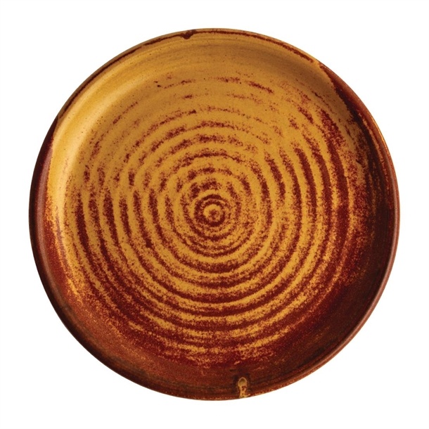 Buy Canvas round plates with narrow edge | rust orange| 18cm | 6 pieces ...