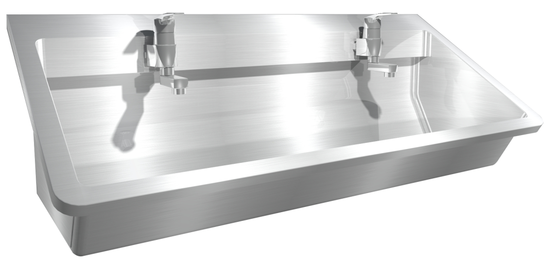 Buy Washing trough | Stainless steel | Including taps | 4 formats ...