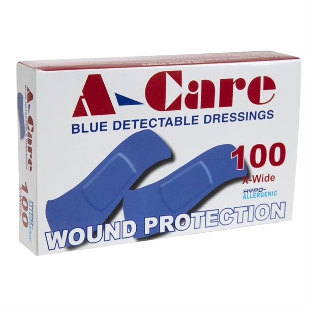Buy Blue standard plasters | 75x25mm | 100 pieces online - HorecaTraders