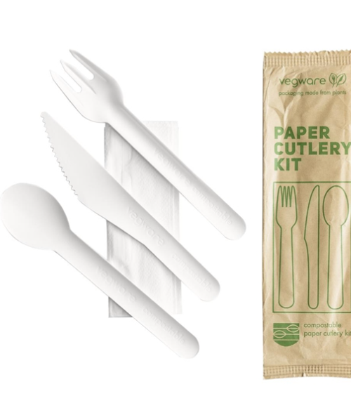 Buy Compostable paper cutlery set 4in1 | 250 pieces | 6(b)cm online ...