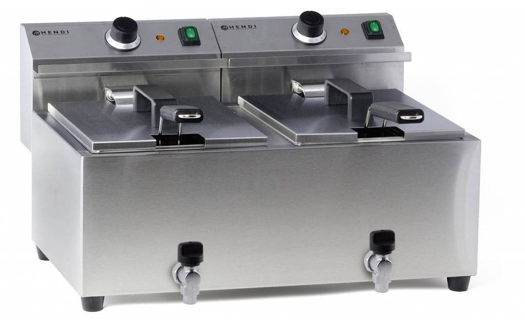 Friteuse électrique professionnelle | 2x8 litres - HorecaTraders ...