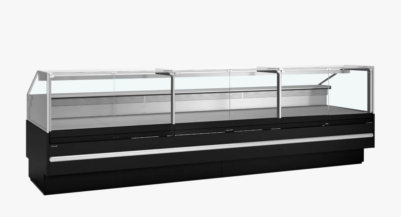 Buy Ventilated refrigerated display case black and glass 3798 x 1120 x ...