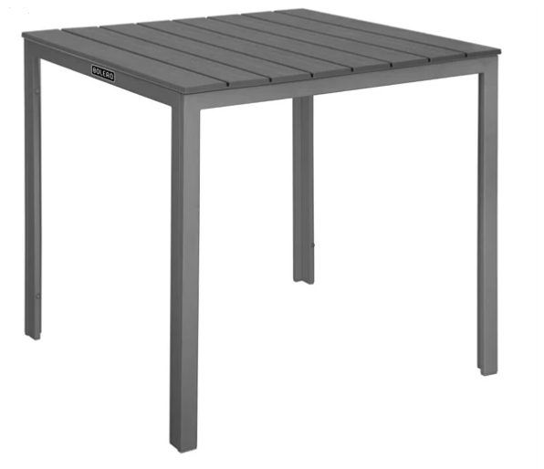 Buy Valletta Grey Garden Table – Wooden Slats – 780x780x742mm – Square ...
