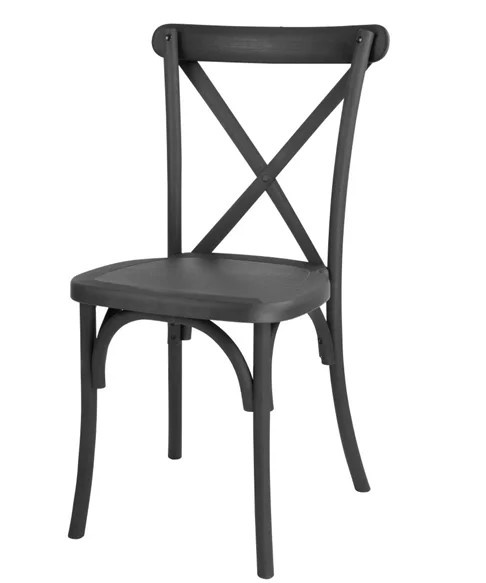 Buy Manhattan Cross-Back Plastic Chairs Black (Set of 4) online ...