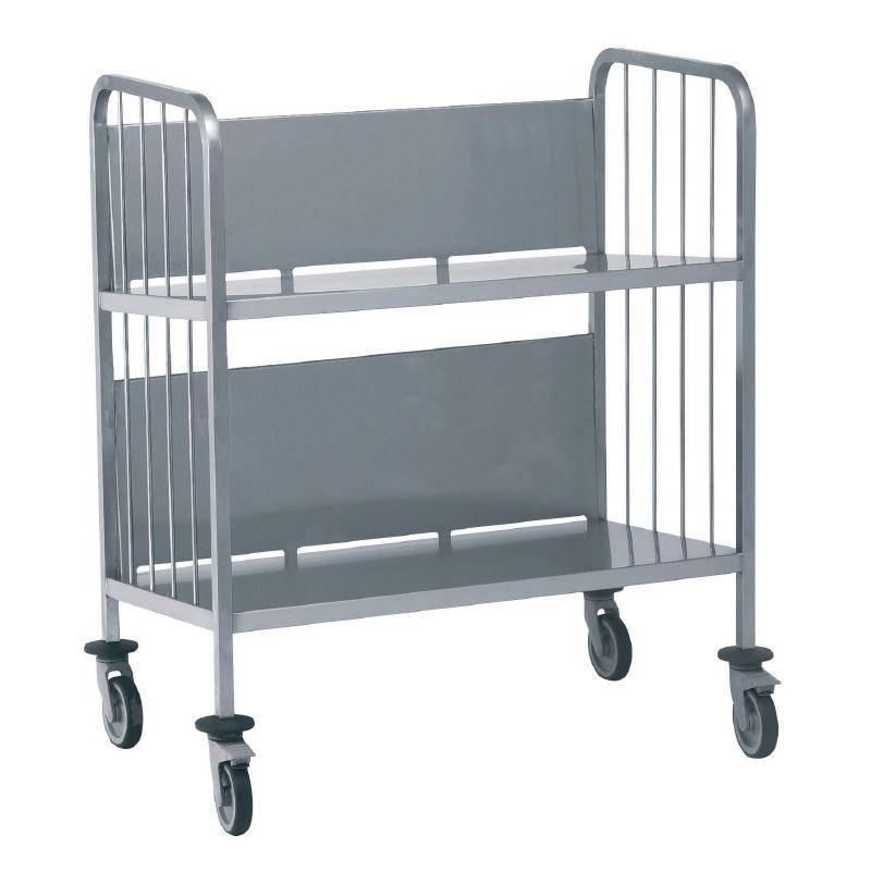 Buy Plate trolley with 2 trays stainless steel online - HorecaTraders