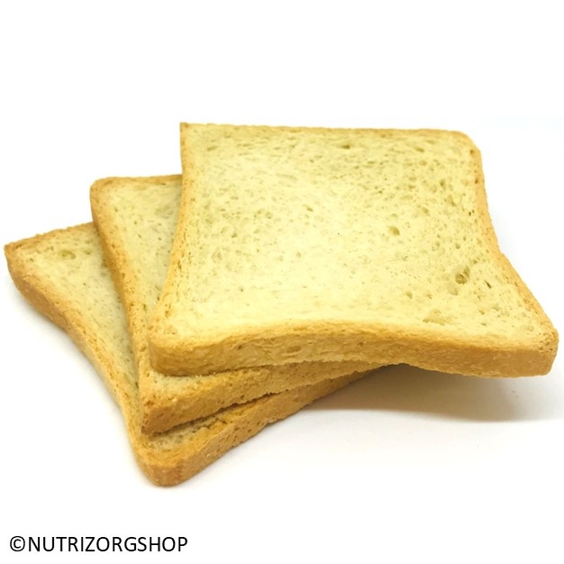 Crunchy witte proteine toast voor een proteïnedieet of low carb dieet