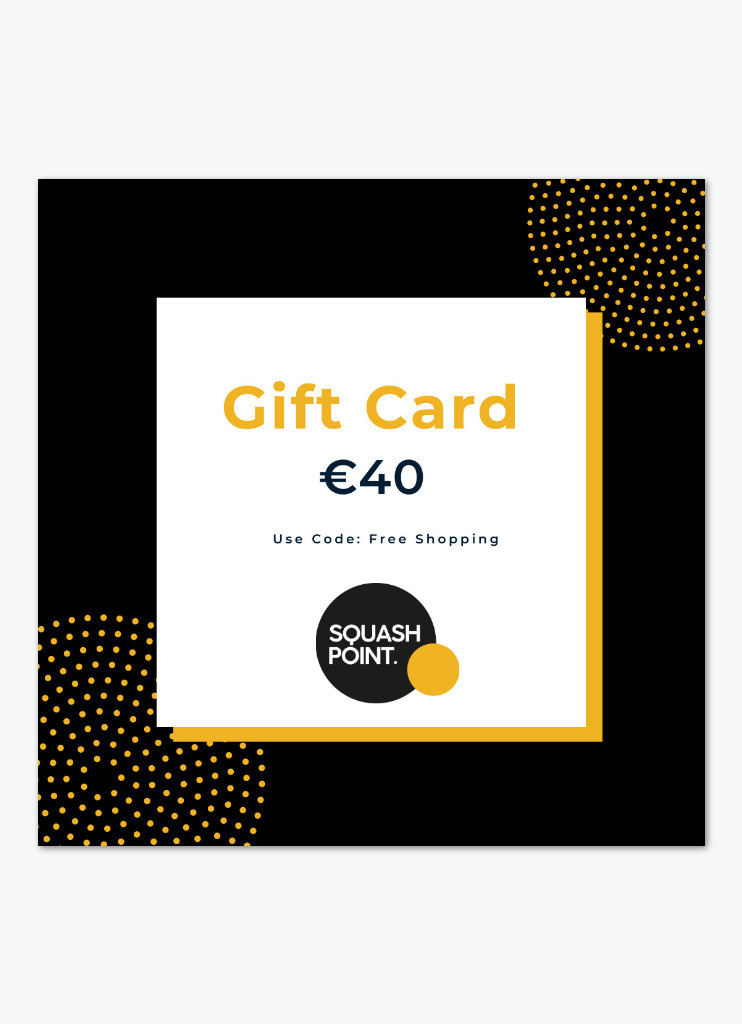 With the Squashpoint Gift Card €40 you will make someone happy ...