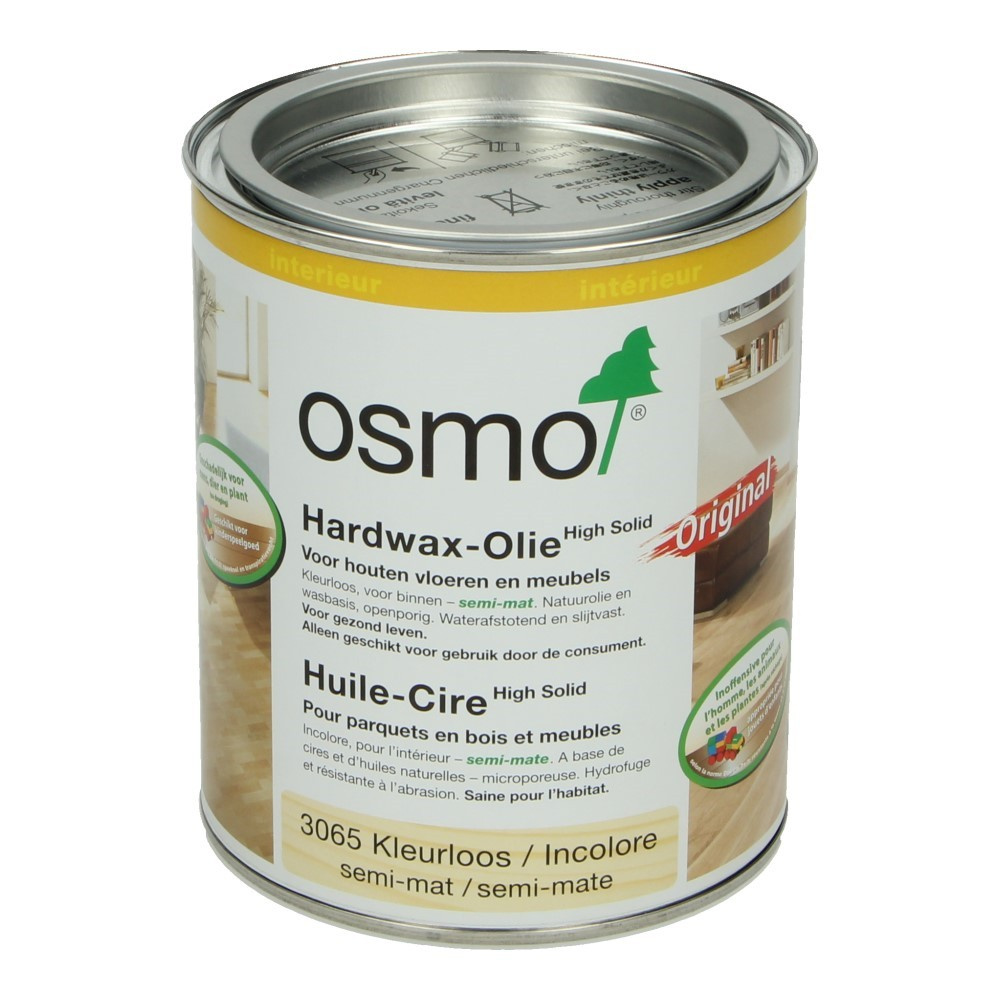 Osmo Hardwax oil colorless SEMI-MAT 3065 (click here for content)