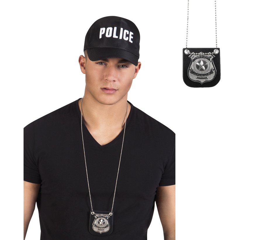 Ketting Politie badge - Partycorner.nl