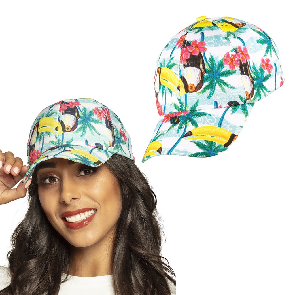 Verstelbare Tropische hawaii cap - Partycorner.nl