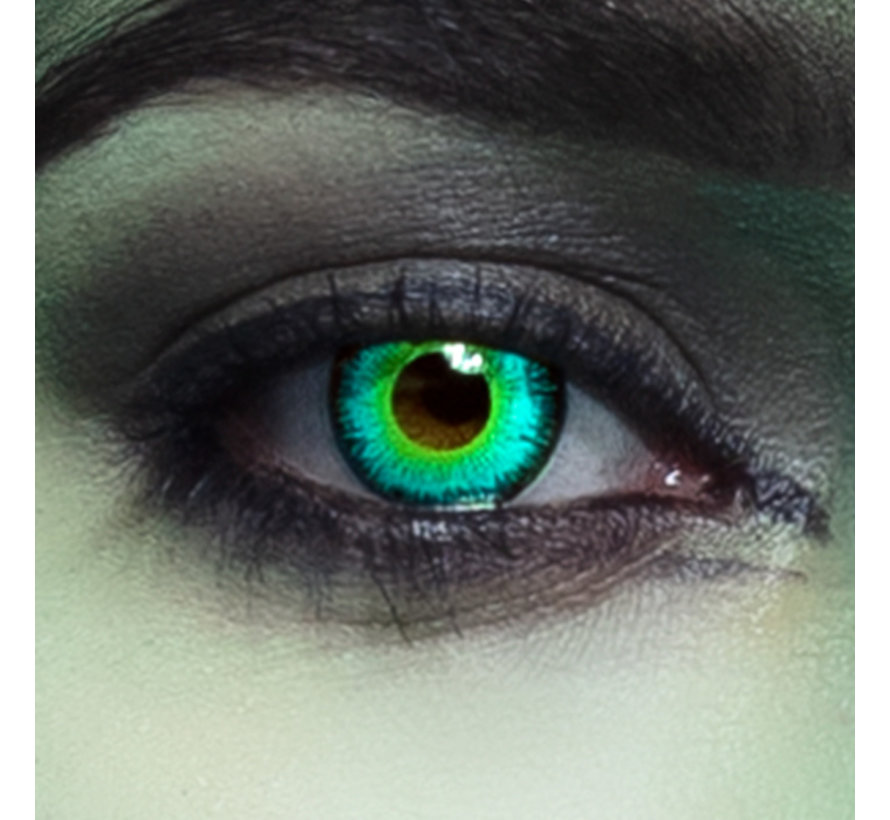 blauw/groene ogen Weeklenzen Witchcraft - Partycorner.nl