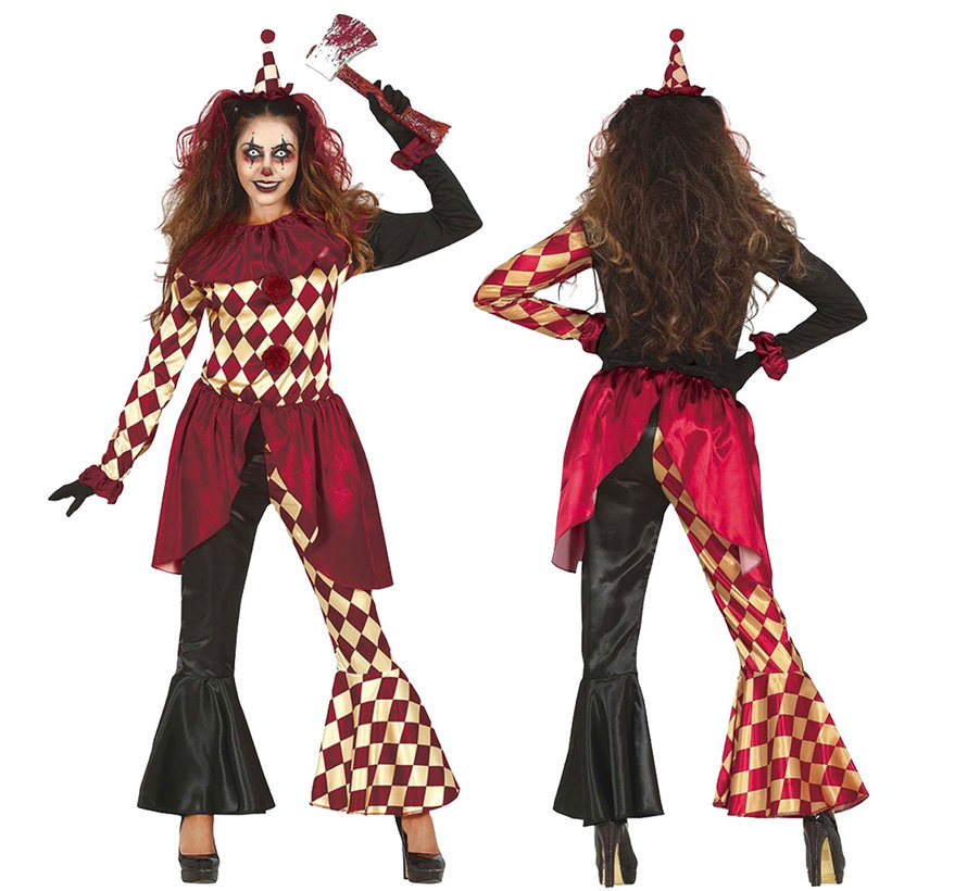 Pierrot Horror clown pak dames - Partycorner.nl
