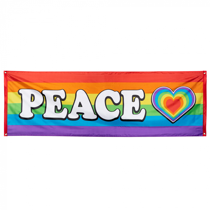 Regenboog Banner "PEACE" - Partycorner.nl