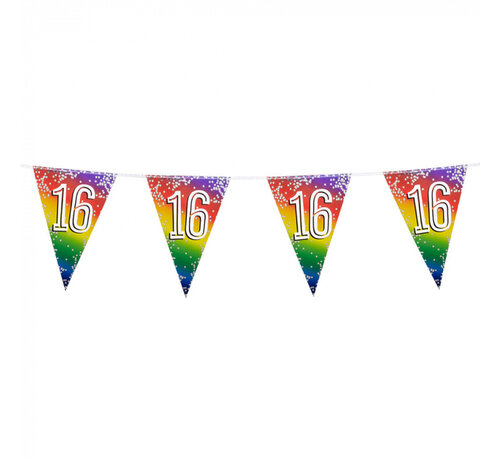 Folievlaggenlijn Regenboog cijfer '16' - Partycorner.nl