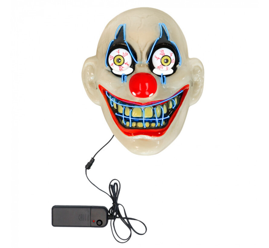 Verlichte led masker horror clown - Partycorner.nl