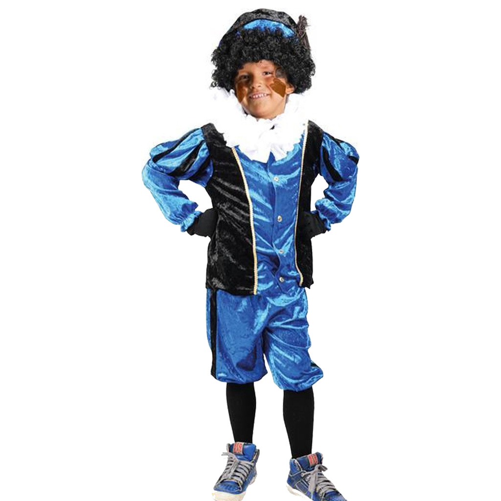 Kinder Pietenpak Blauw Zwart Maat 10 11 Jaar Partycorner nl