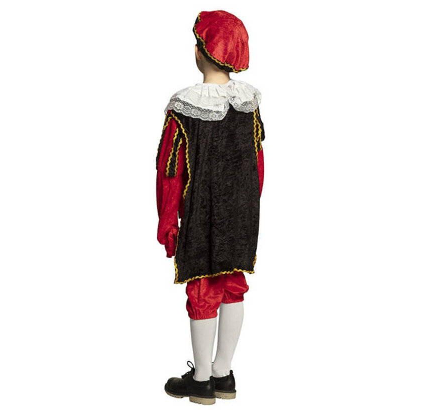 Pietenpak junior rood/zwart 10-12 jaar - Partycorner.nl