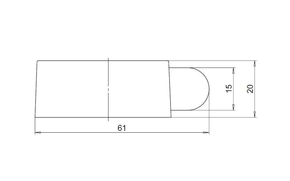 Butée de porte design en acier inoxydable 51x21mm | Deurklinkenshop