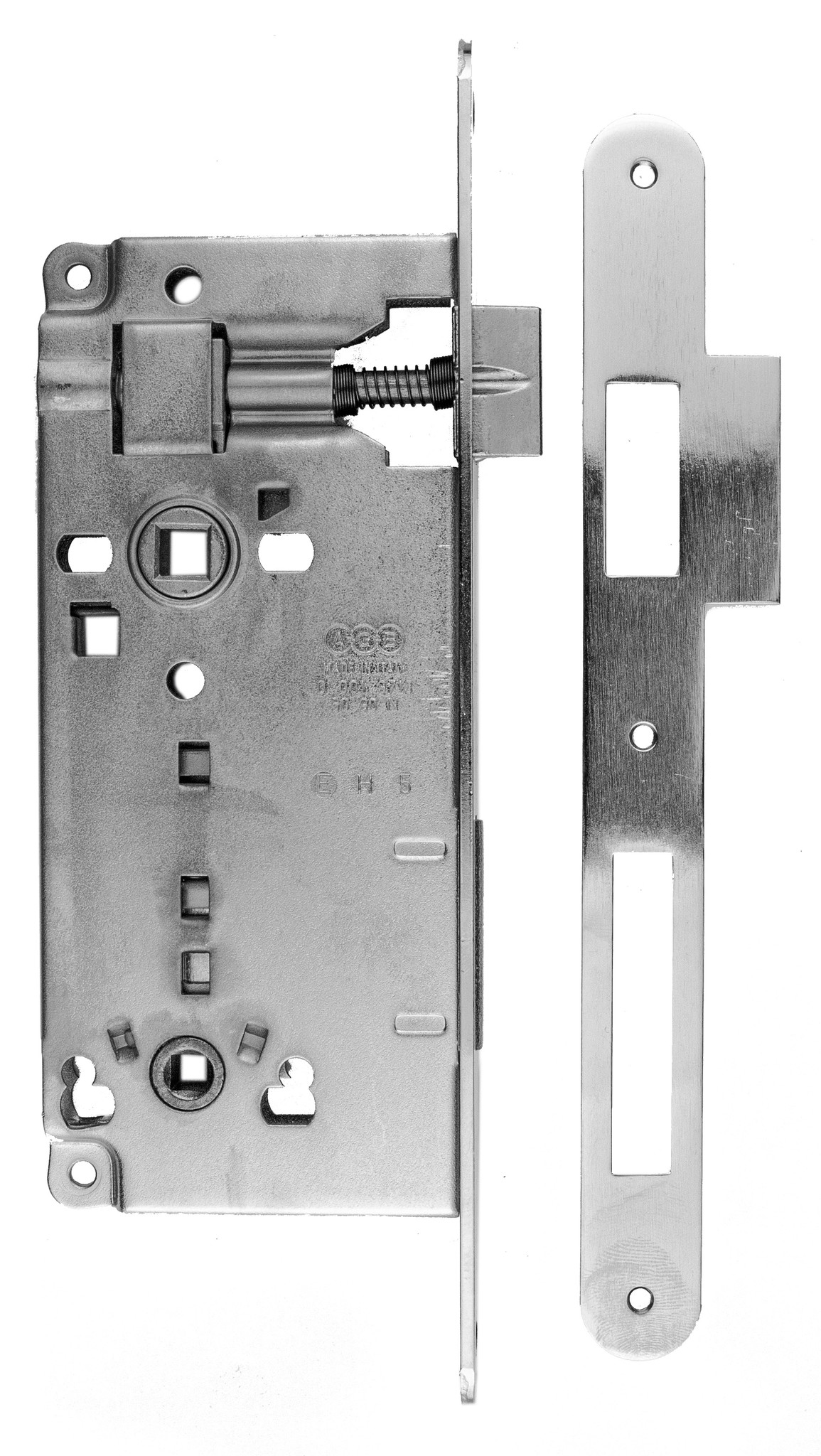 Slot agb inox look wc 90mm | Deurklinkenshop