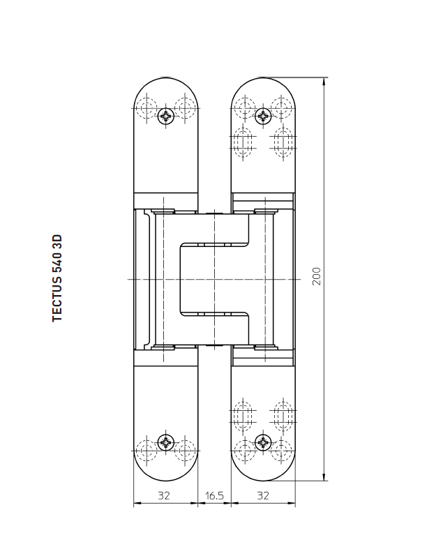 Hinge Simonswerk Tectus TE 540 3d 120 kg aluminum look F1 | Deurklinkenshop
